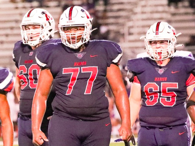 Marion football builds around offensive line - Marion High School ...